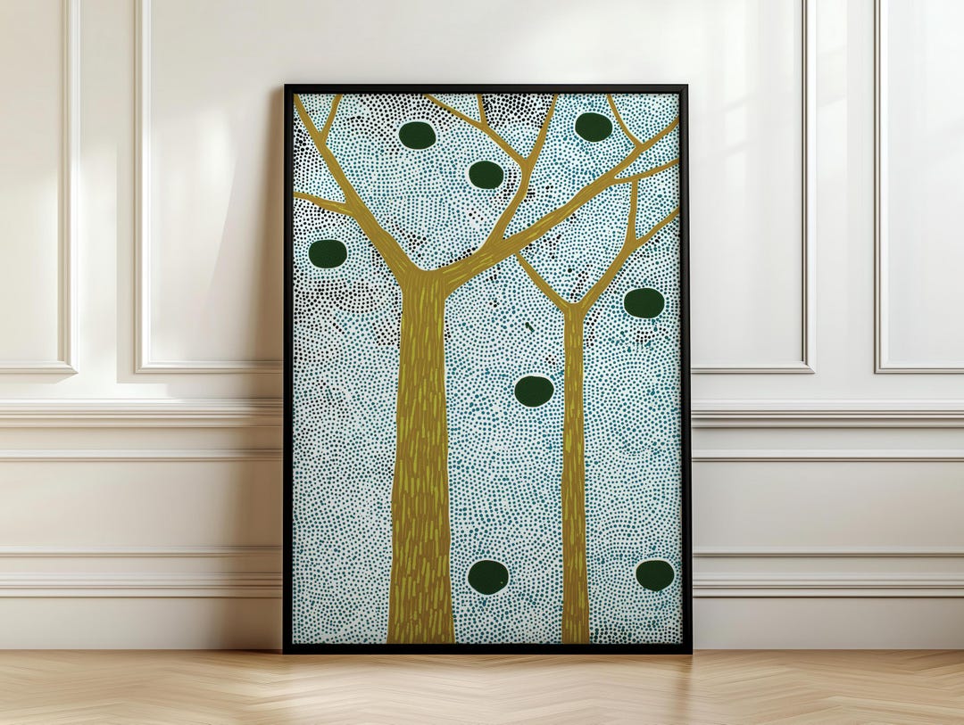 Japandi Tree Painting, Nature Inspired Botanical Wall Art, Minimalist ...