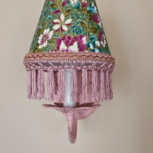 Vintage Pink Wall Sconce With Custom Lampshade Funky Wall Sconce Pink ...