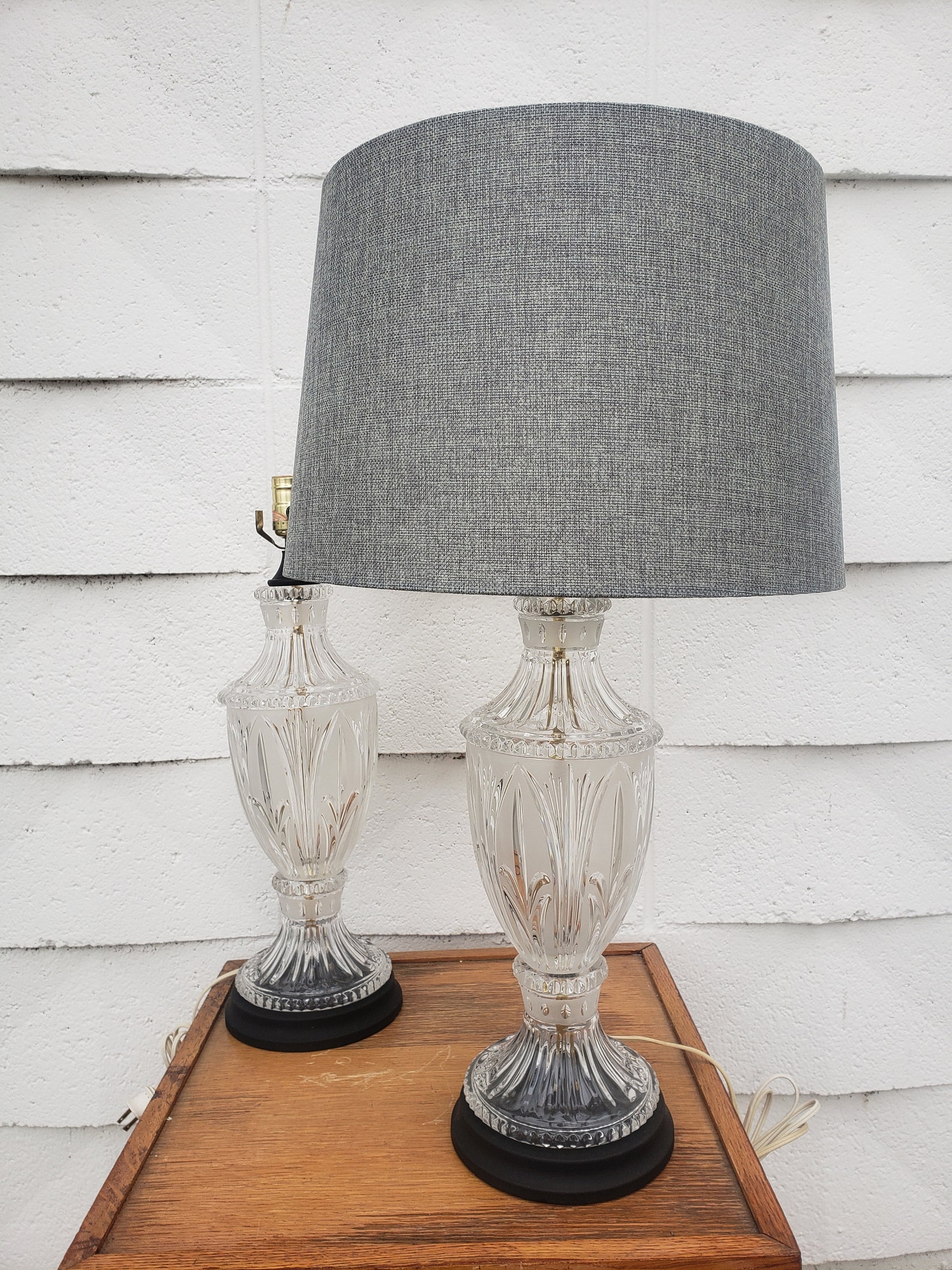 2 Vintage Crystal Lamps, Refurbished Crystal Lamps, Cut Crystal Lamps ...