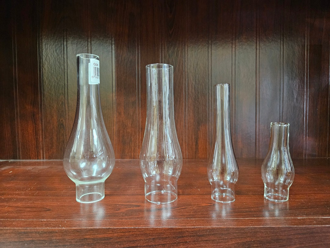 Mini Chimney, Vintage Glass Chimney, Clear Glass Chimney, Replacement ...