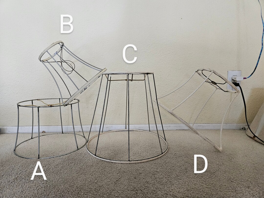 Vintage Lampshade Frames, DIY Lampshades, Metal Frames for Silk Lined ...