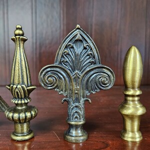 Antique Brass Finials, Vintage Lamp Finials, Lampshade Toppers, Home ...