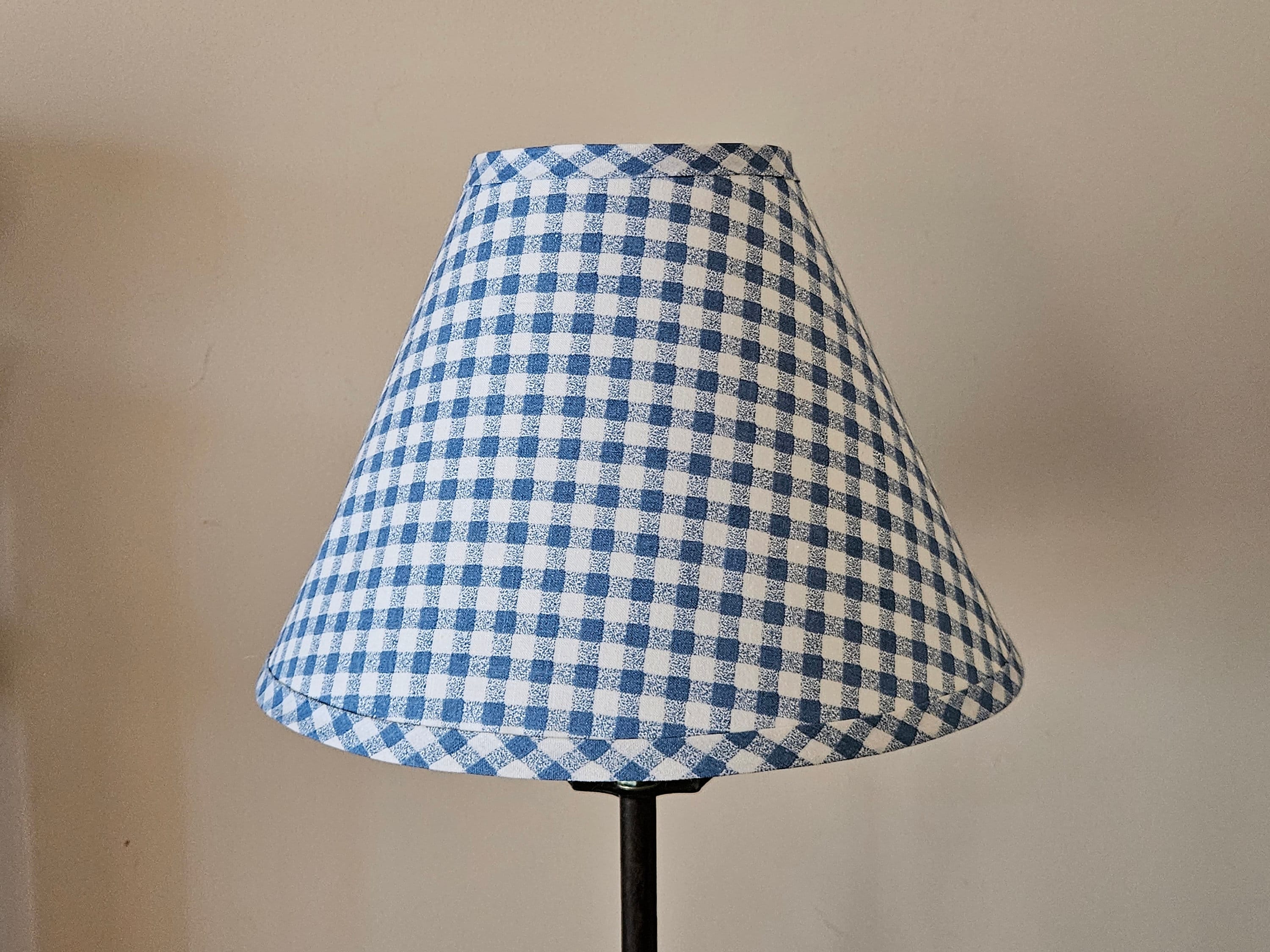 Handmade Blue Checkered Clip on Lampshade: Country Home Decor, Gifts - Etsy