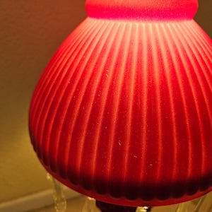 Vintage Red Hurricane Lamp With Crystals, Red Gone With the Wind Lamp ...
