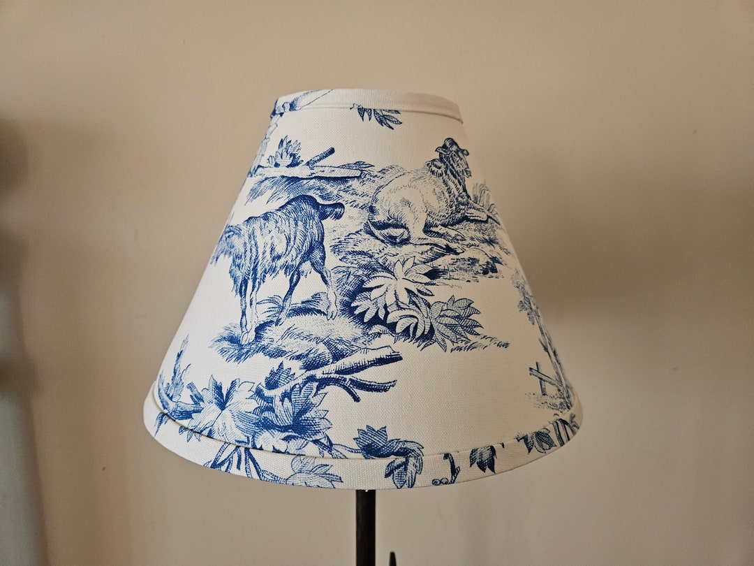 Blue Toile Clip on Lampshade: French Country Decor - Etsy
