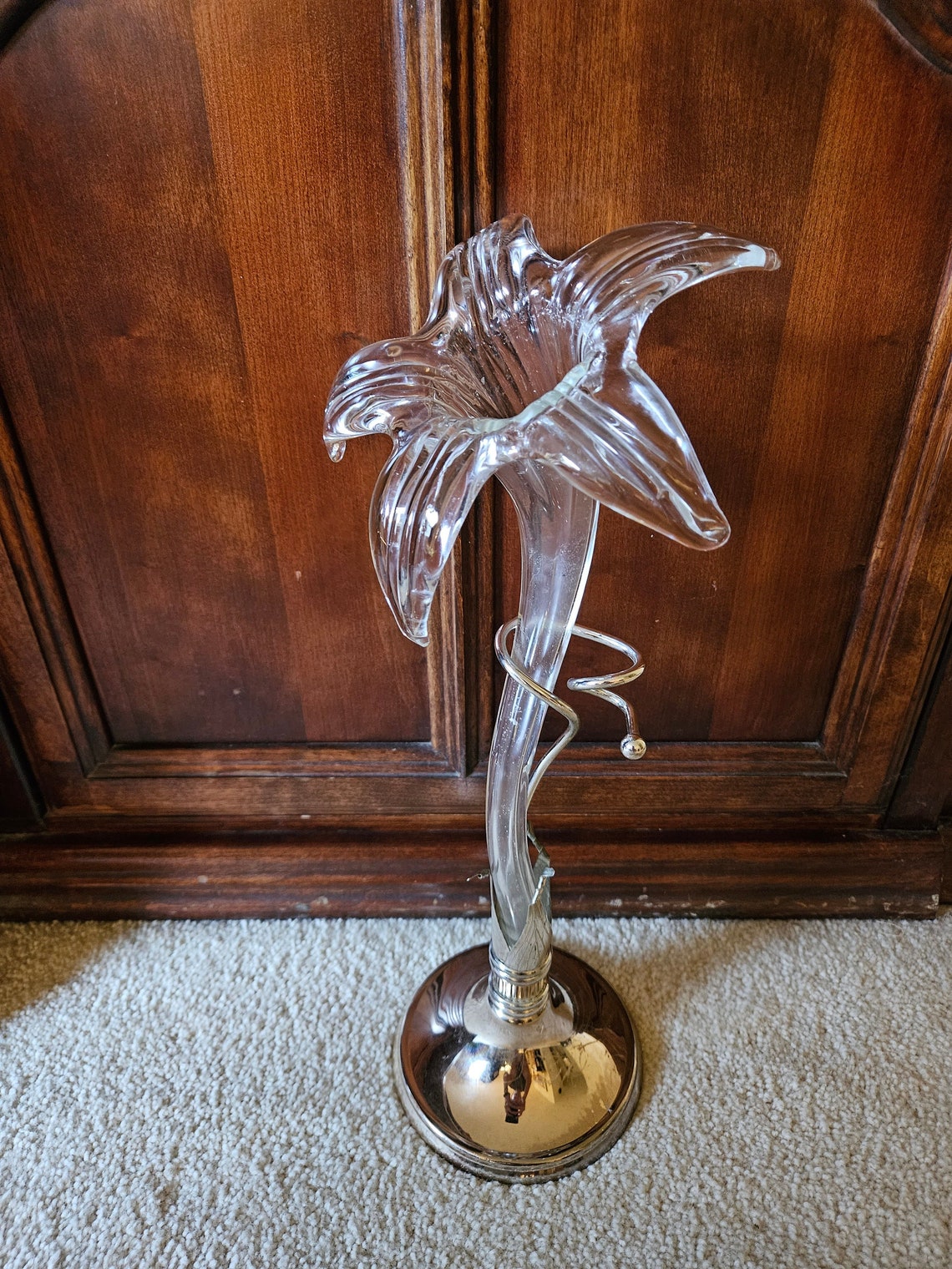 Oneida Art Nouveau Blown Glass Vase, Silver Plated Base - Etsy