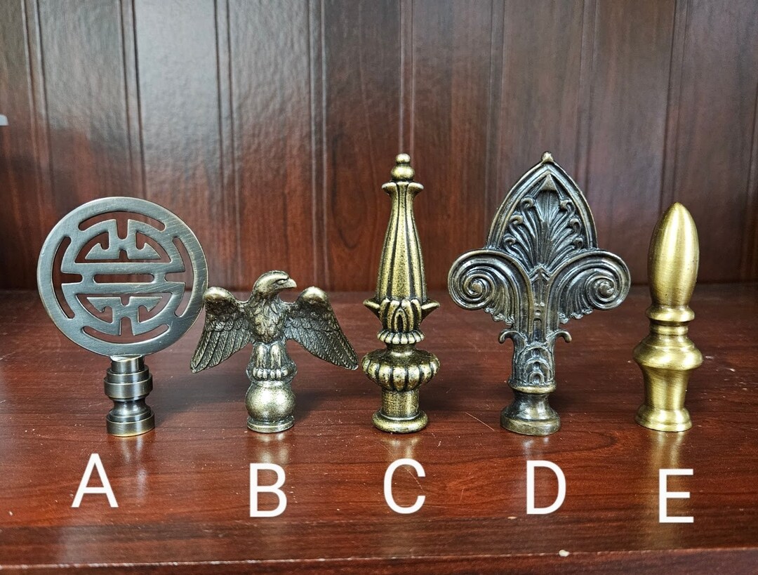 Antique Brass Finials, Vintage Lamp Finials, Lampshade Toppers, Home ...