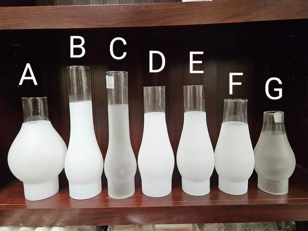 Frosted Chimneys for Hurricane Lamps, Clear Glass Chimney for Gone-with ...