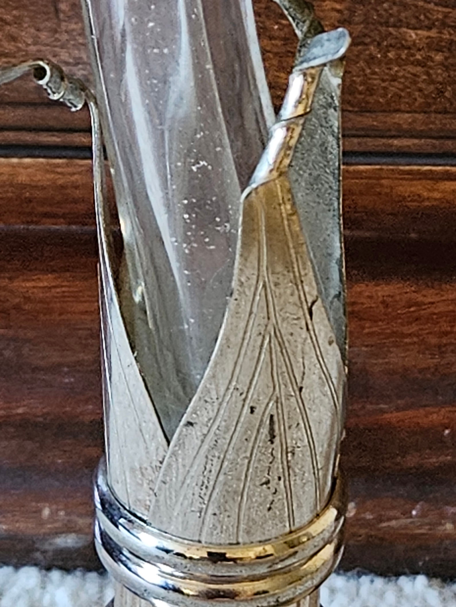 Oneida Art Nouveau Blown Glass Vase, Silver Plated Base - Etsy