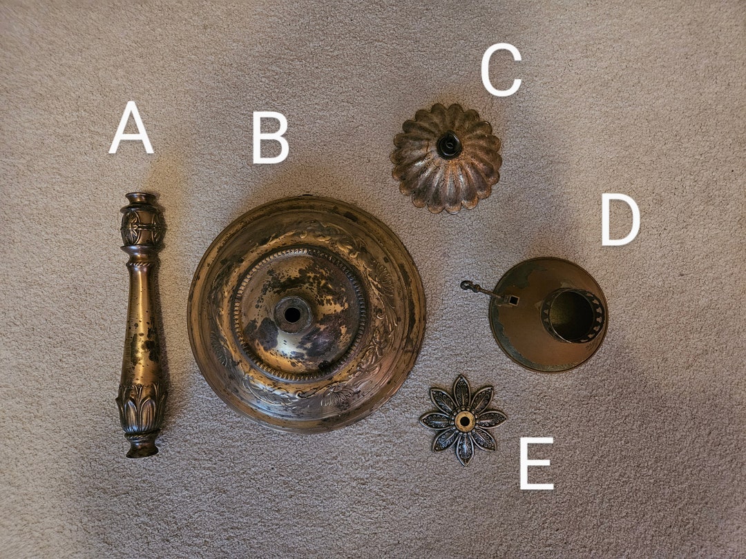 Vintage Lamp Parts, Old Lamp Parts, Lamp Supply, Vintage Lamp Base, Lamp Column, Vintage Canopy ...