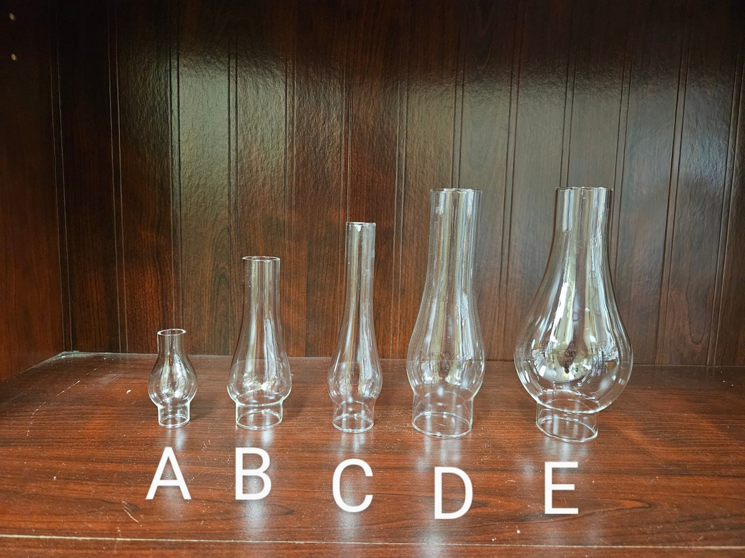 Mini Chimney, Vintage Glass Chimney, Clear Glass Chimney, Replacement ...