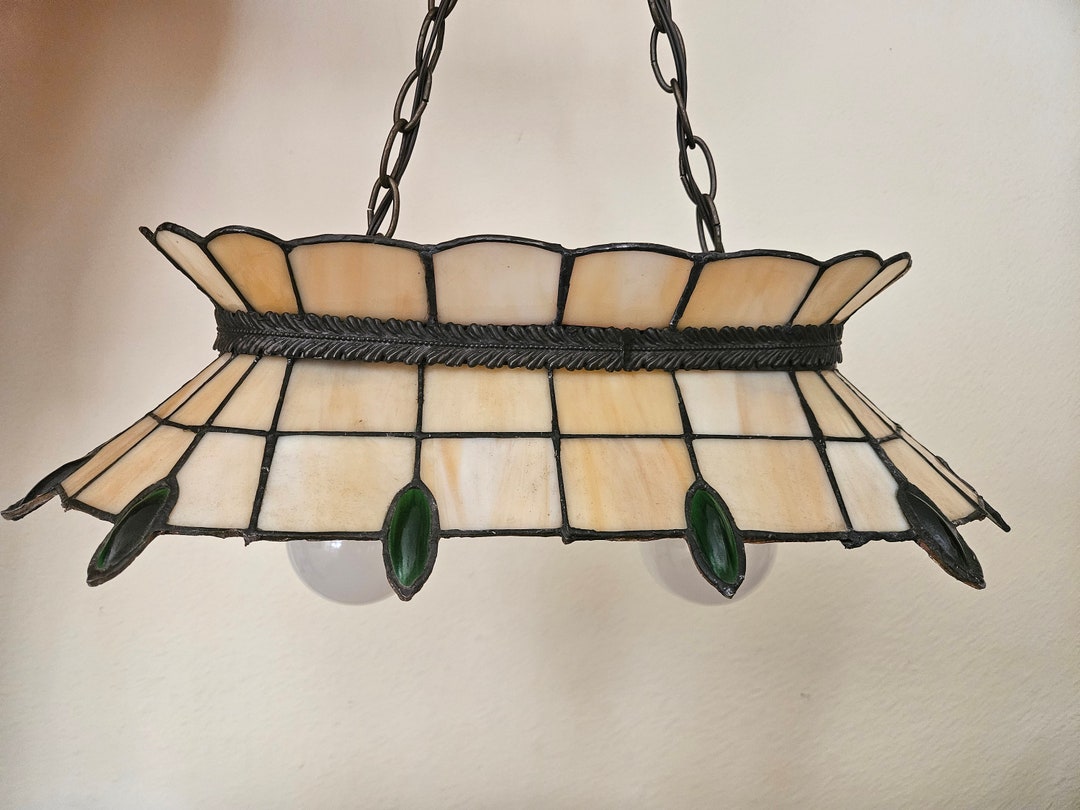 Vintage Tiffany Style Hanging Fixture, Small Tiffany Style Lamp ...