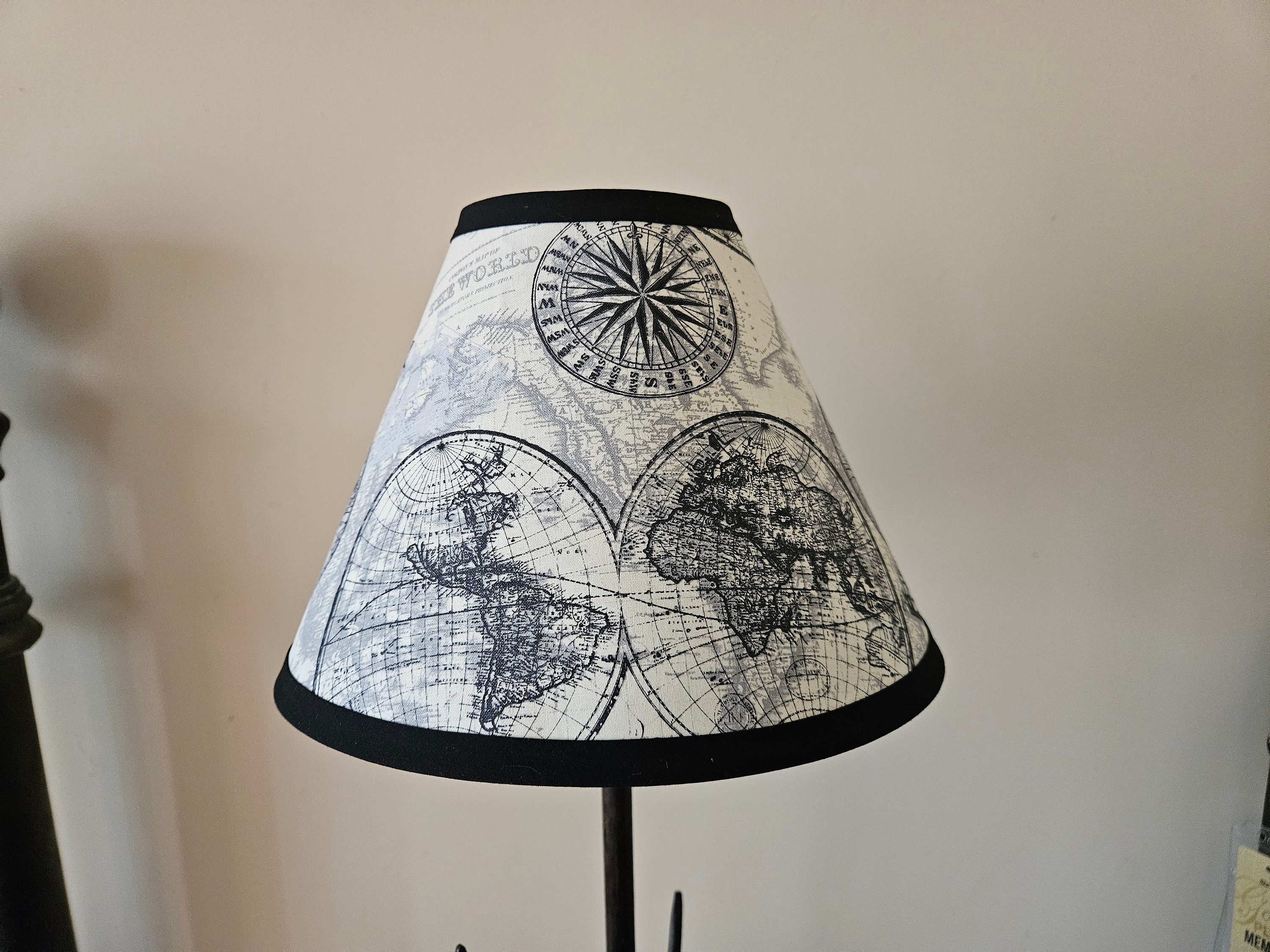 Map Clip on Lampshade Handmade Lampshade Home Decor Small - Etsy