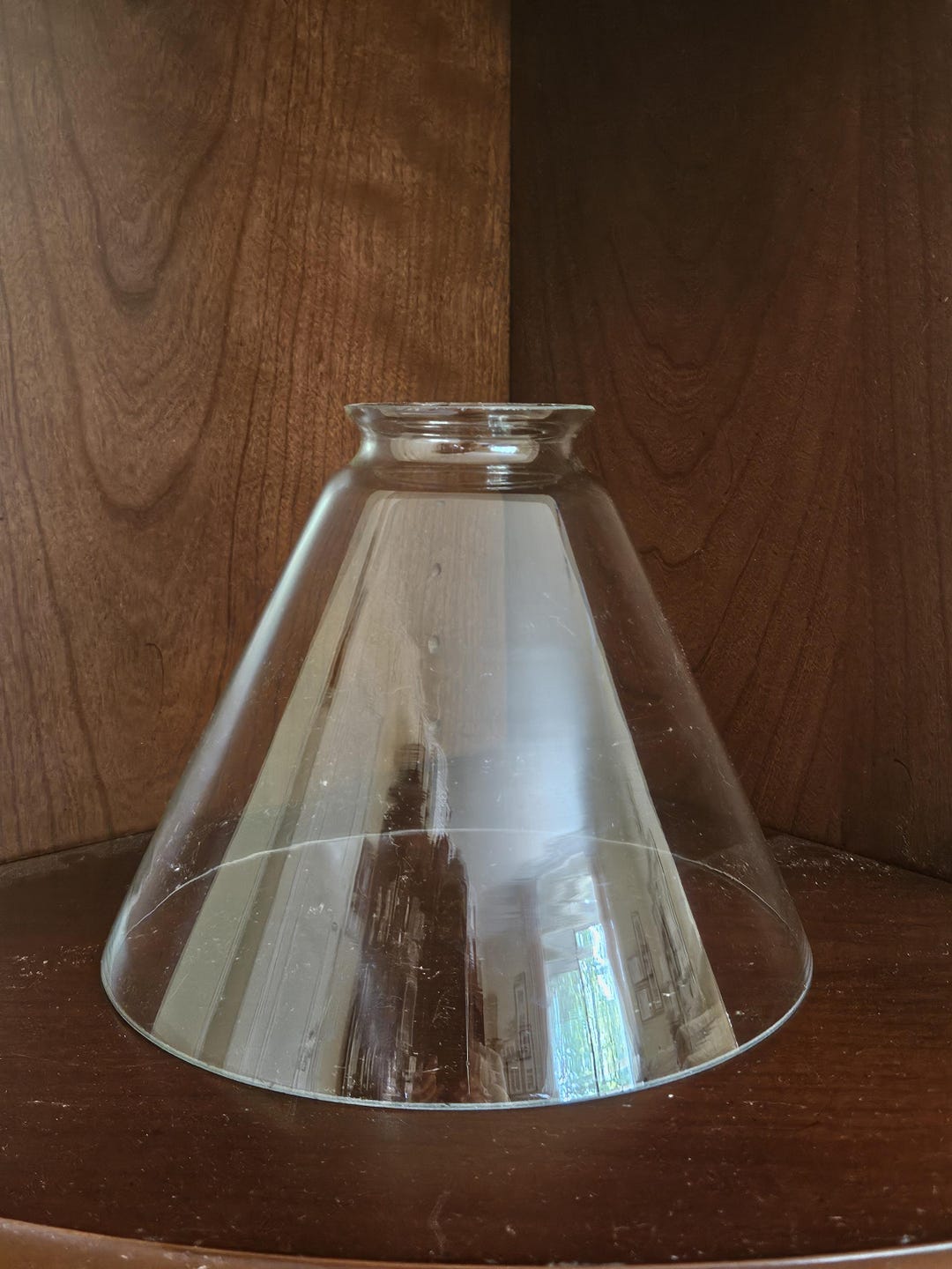 Vintage Clear Glass Cone, VTG Glass Shade, Replacement Glass Shade ...