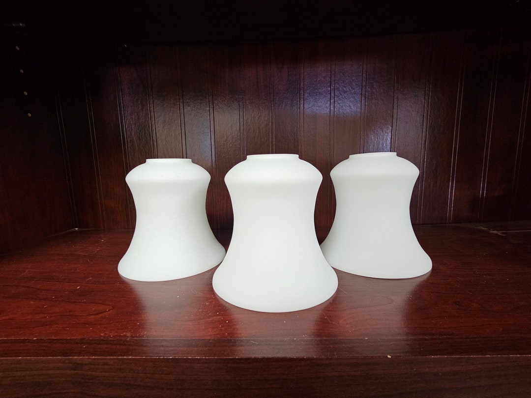 2 Vintage Matte White Glass Shade Set: Neckless Fitter Glass (set of 2 ...
