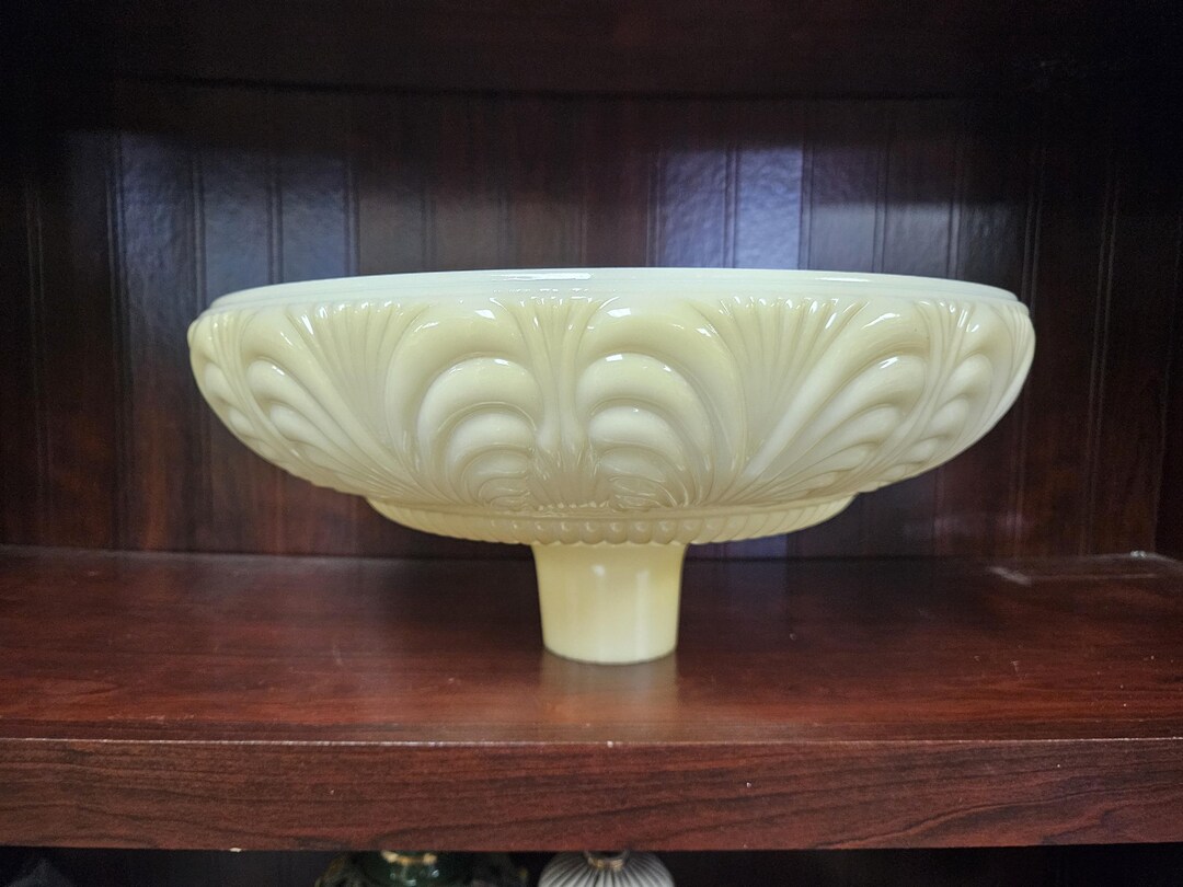 Nu Gold Torchiere Glass Shade: Vintage Mogul Lamp, 14.5" Wide Floor ...