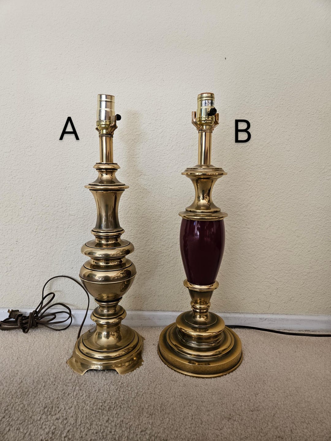 Vintage Stiffel Table Lamps, Metal Table Lamps, VTG Stiffel Lamp, Brass ...