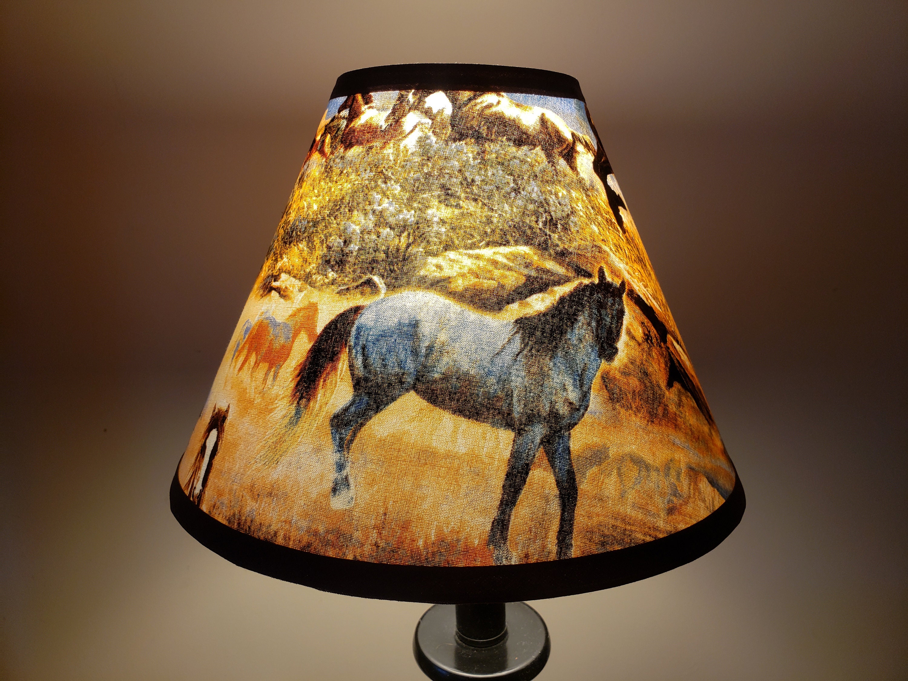 Horse Lampshade: Handmade Clip on Shade, Horse Decor - Etsy