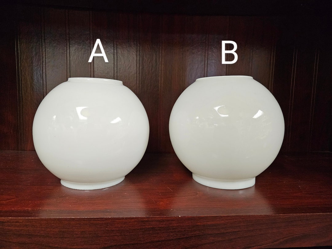 Vintage Milk Glass Globe, 6 White Globe for Vintage Lamps, Vintage Lamp ...
