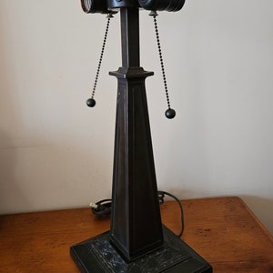 Vintage Mission Style Tiffany Base With Pull Chain Sockets, Vintage ...