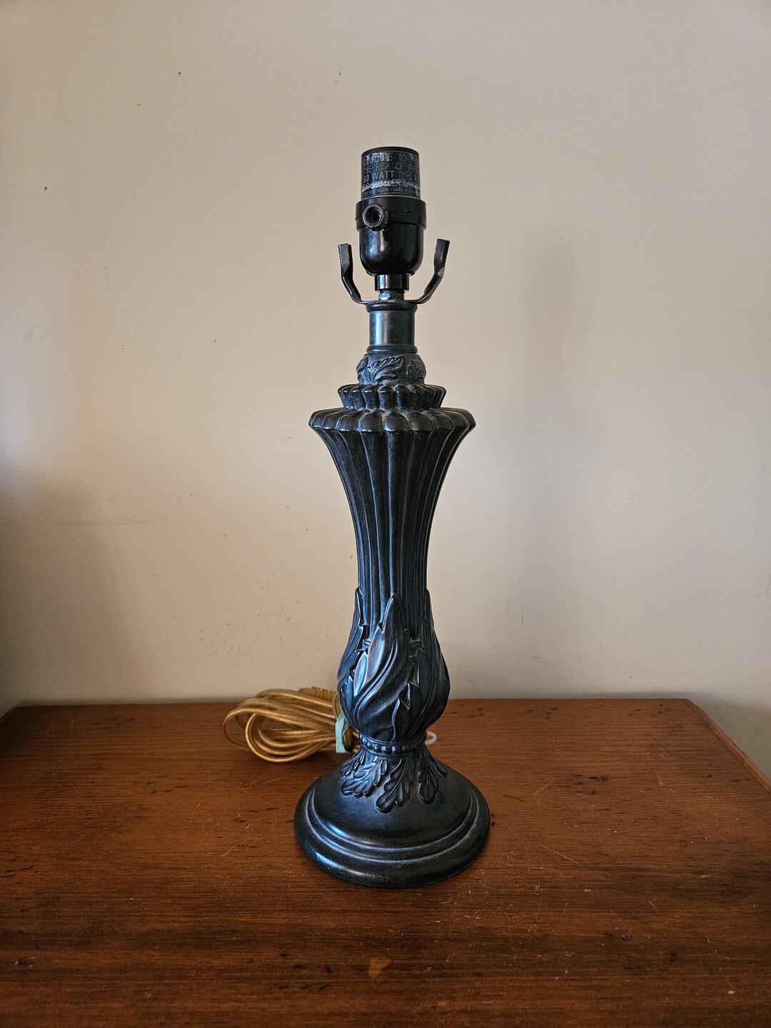 Vintage Tiffany Style Lamp Base, Bronze Colored Lamp, VTG Bronze Lamp ...