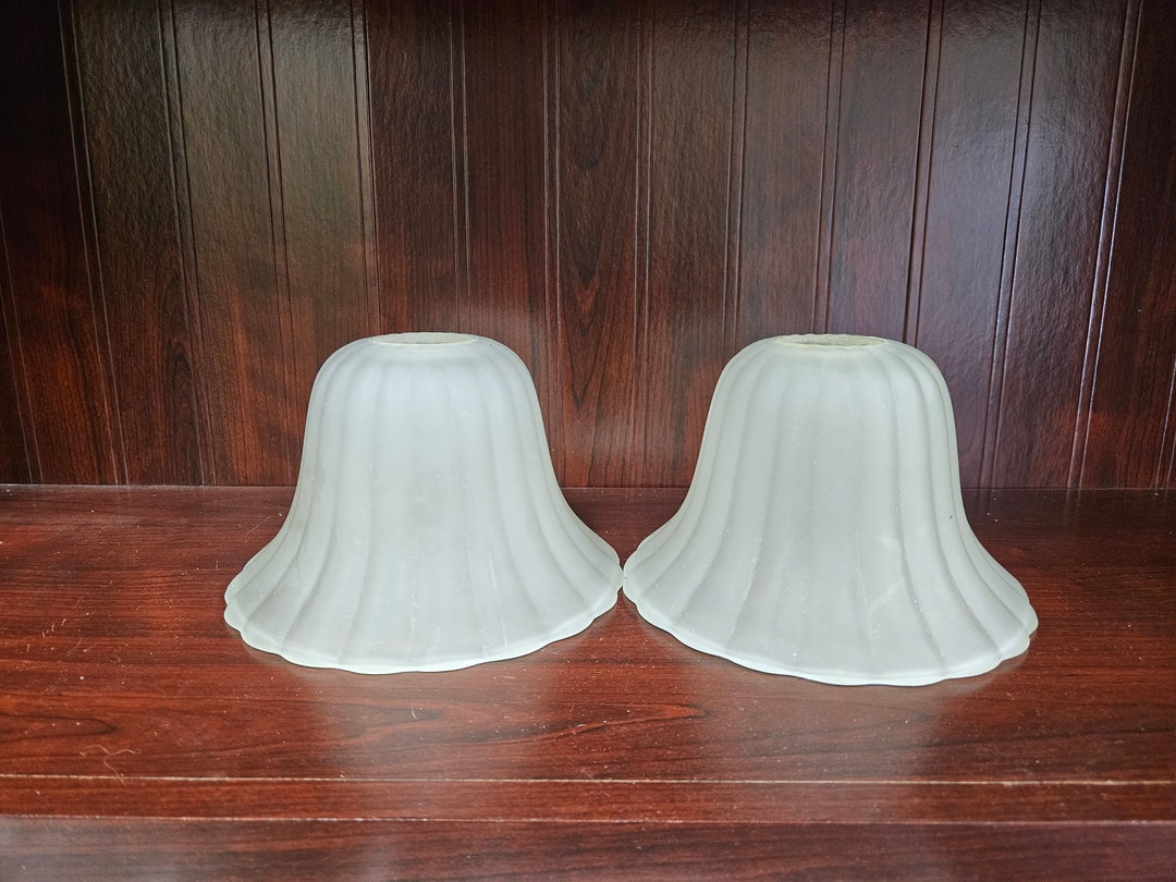 Vintage Neckless Frosted Glass Sconce Shades, Lamp Replacement Parts ...