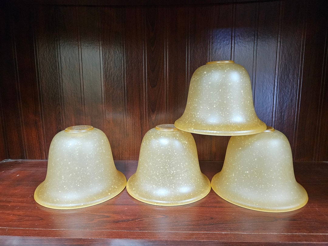 Vintage Neckless Golden Glass Shade, White Speckles, Sconce Replacement ...