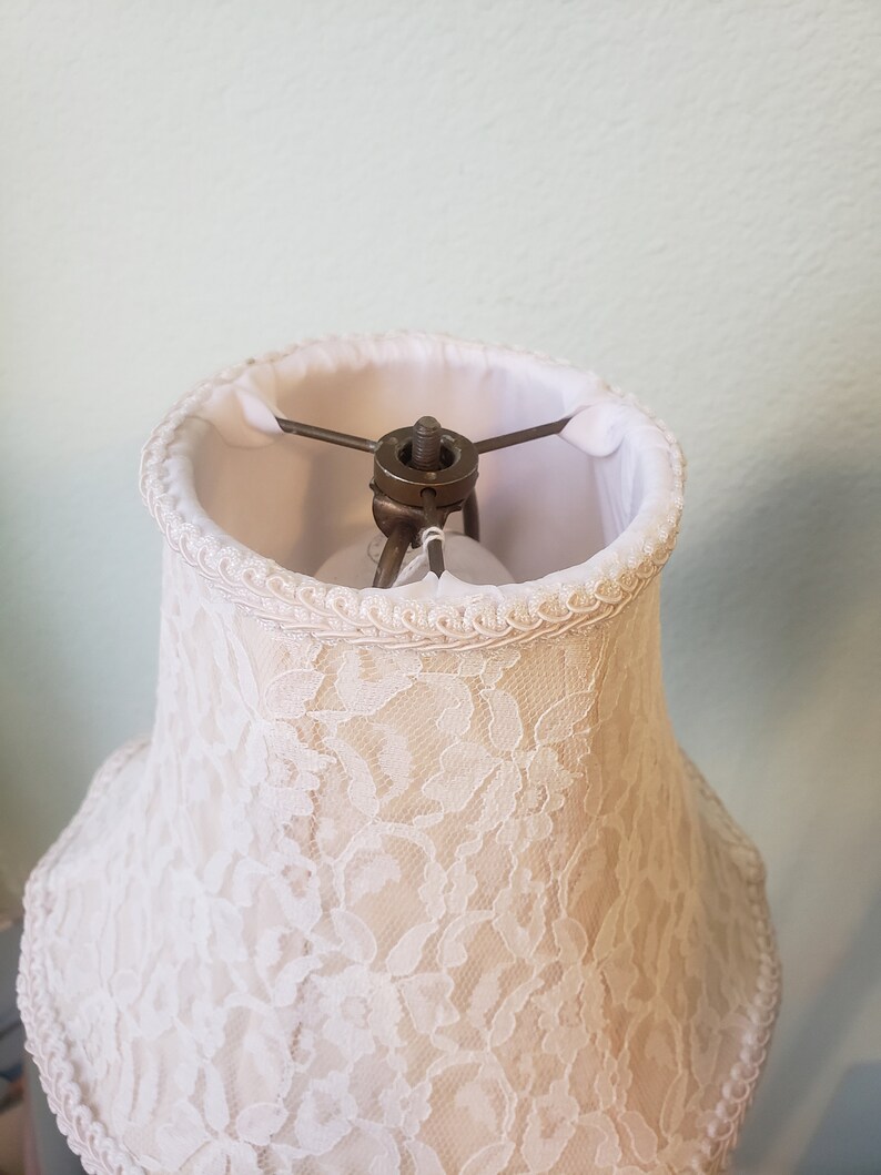 Small Scalloped Lace Lampshade Silk Bell Shade 9 Lace - Etsy