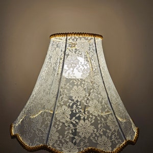 Scalloped Lace Shade With Gold Trimming,victorian Lampshade,fancy ...