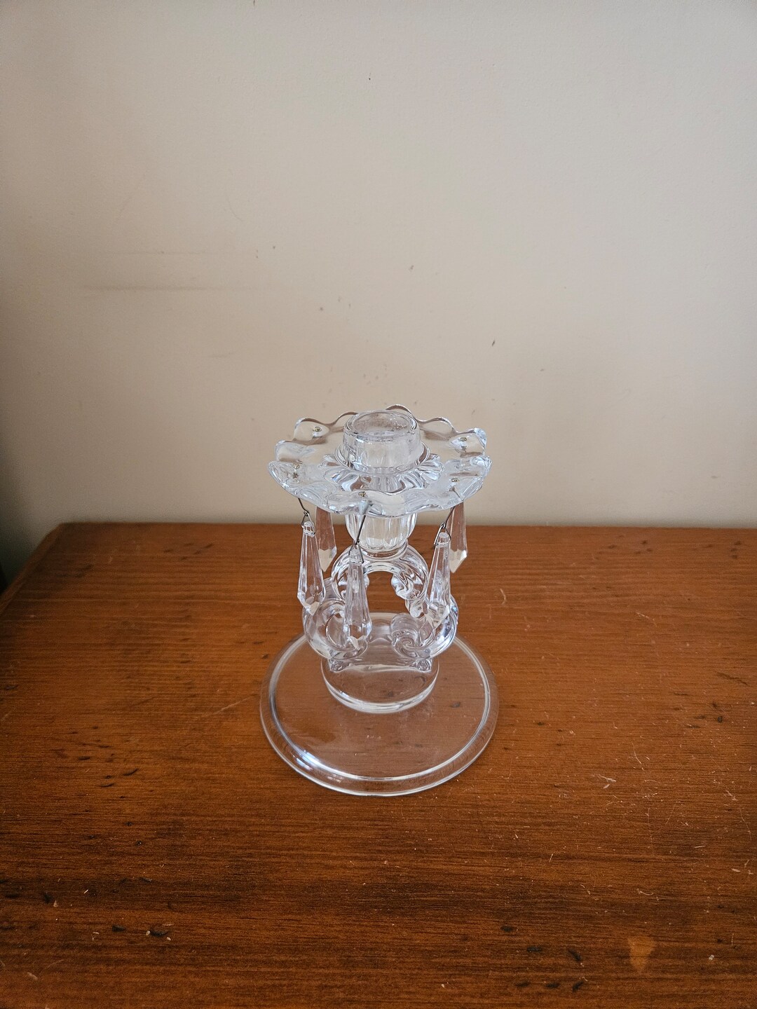 Vintage Crystal Candle Holder, Crystal Candelabra, Glass Crystal Candle ...