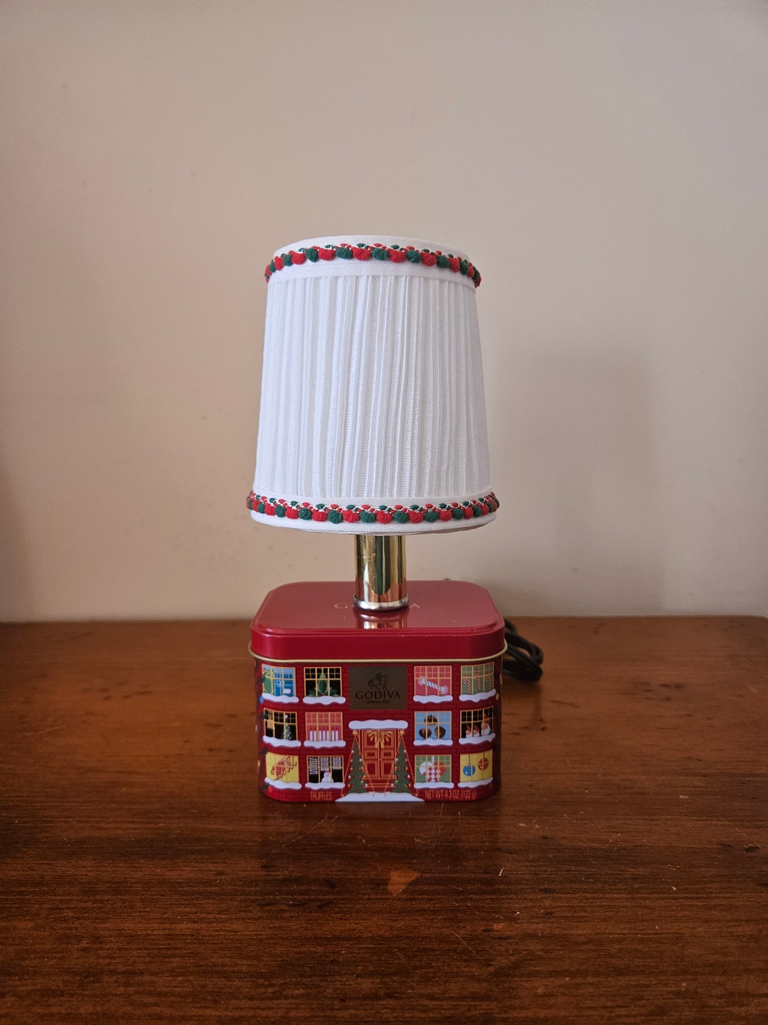 Upcycled Tin Can Christmas Accent Lamp, Handmade Shade - Etsy