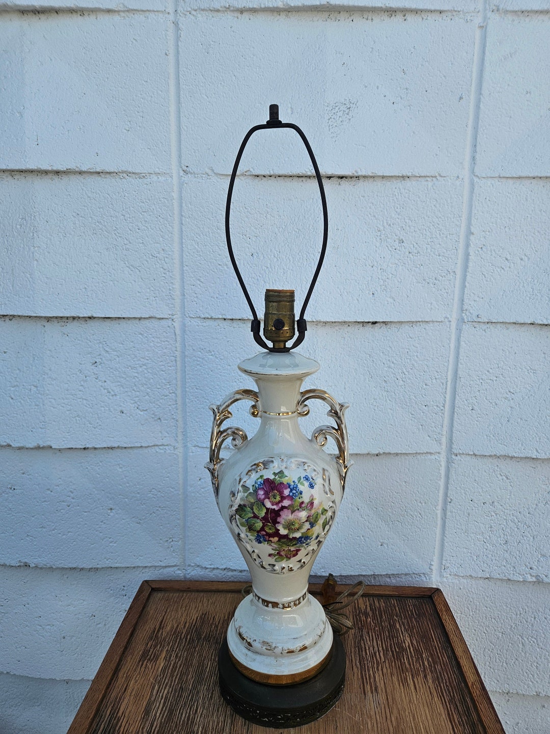Vintage Porcelain Table Lamp With Flowers, Vintage Lamps, Victorian ...