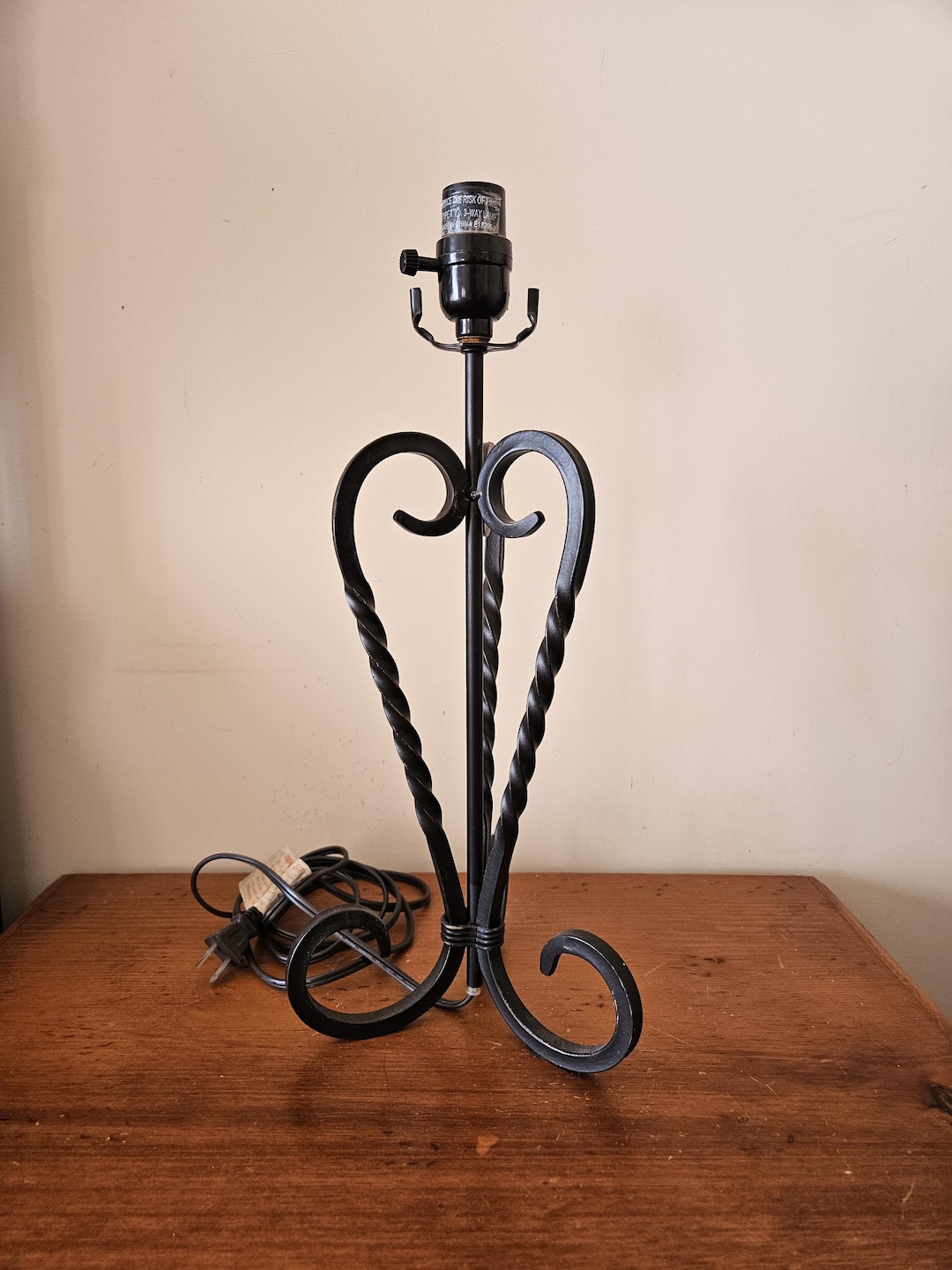 Vintage Wrought Iron Table Lamp, Iron Lamp, Vintage Lamps, Heavy Iron ...