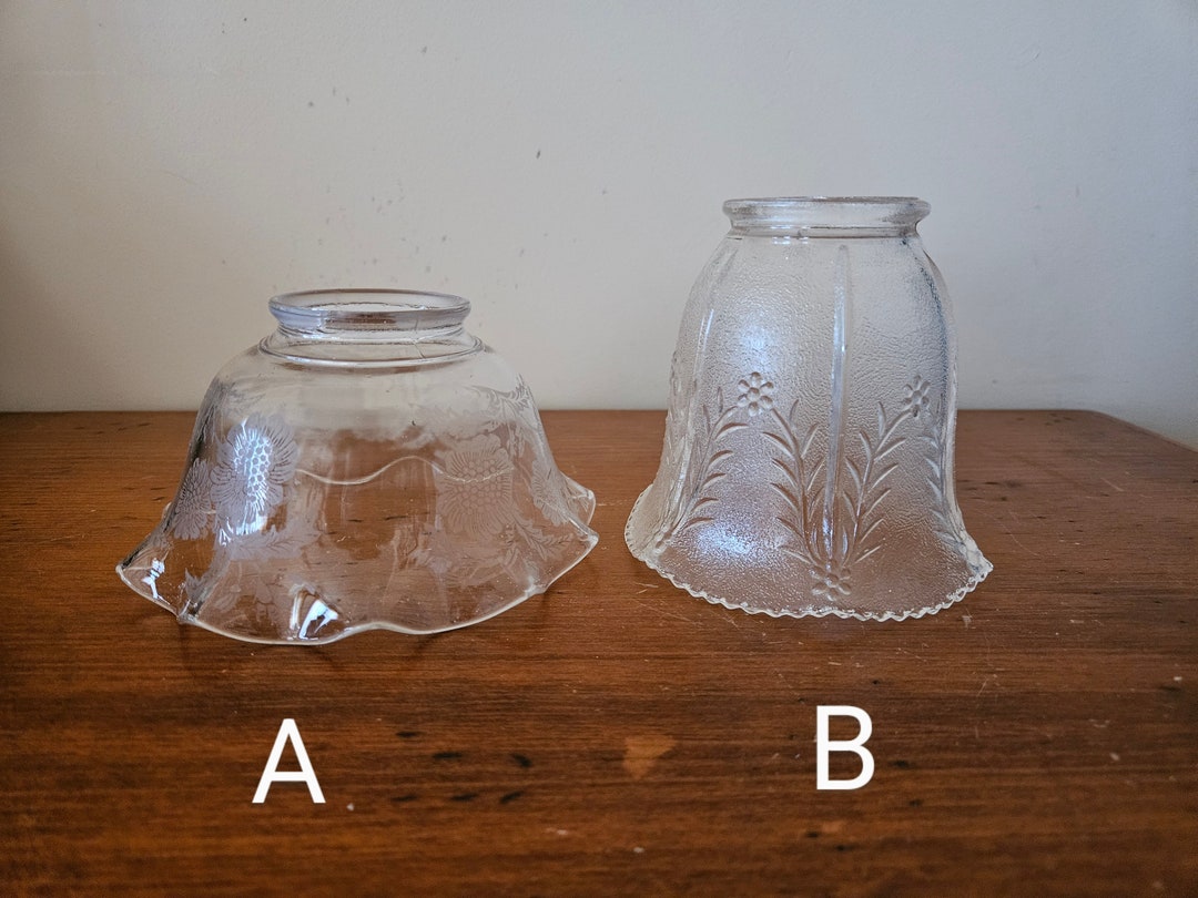 Vintage Glass Shades, Clear Vintage Glas, Home Decor, Vintage Lamp ... Vintage Glass Shades, Clear Vintage Glas, Home Decor, Vintage Lamp ...