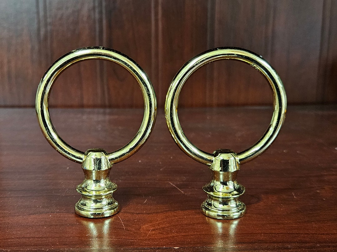 2 PB Ring Finials, Polished Brass Finials, Ring Finials, Home Decor ...