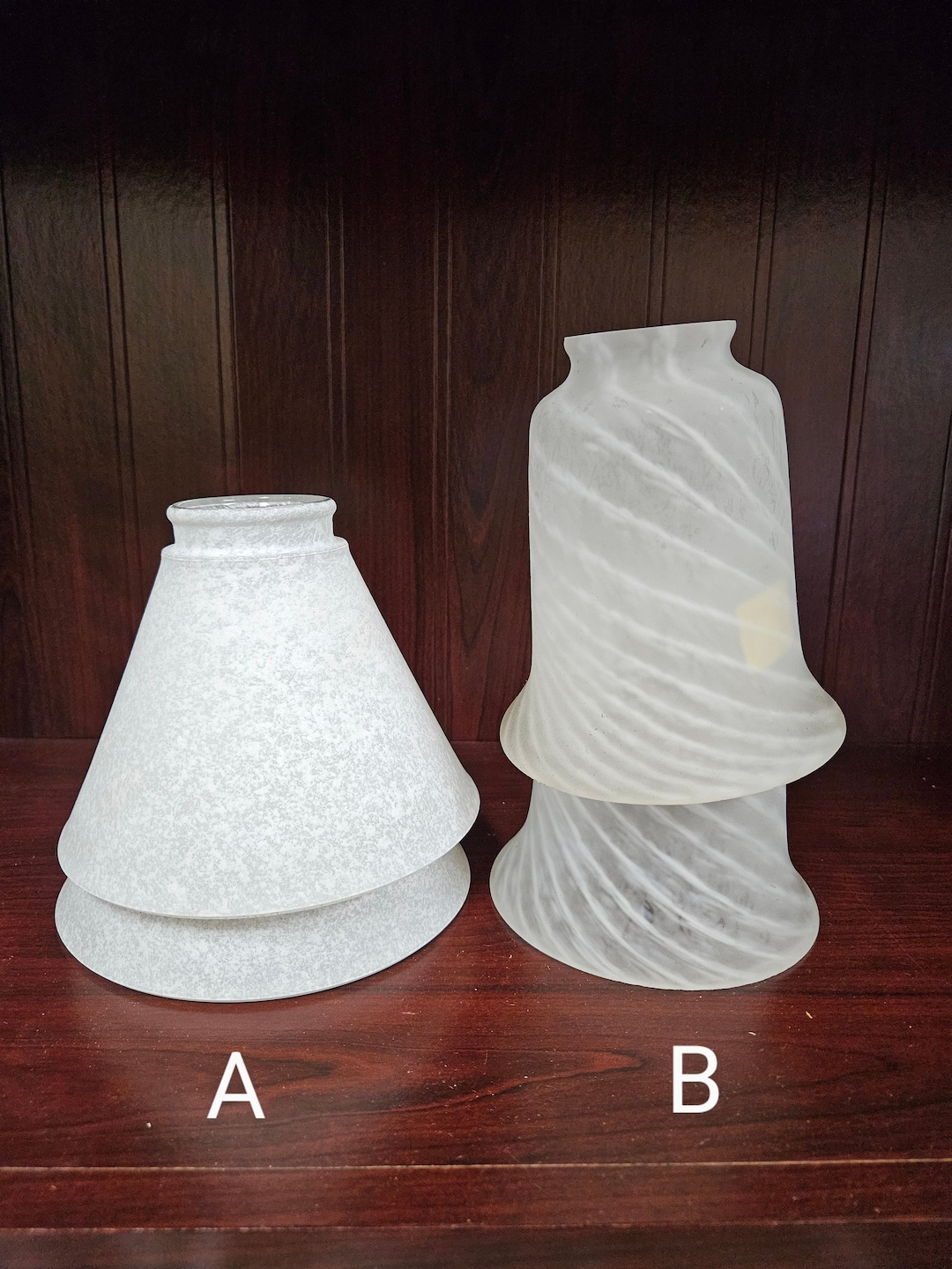 Vintage Glass Shade, Frosted Glass Shades, Replacement Glass for Fans ...