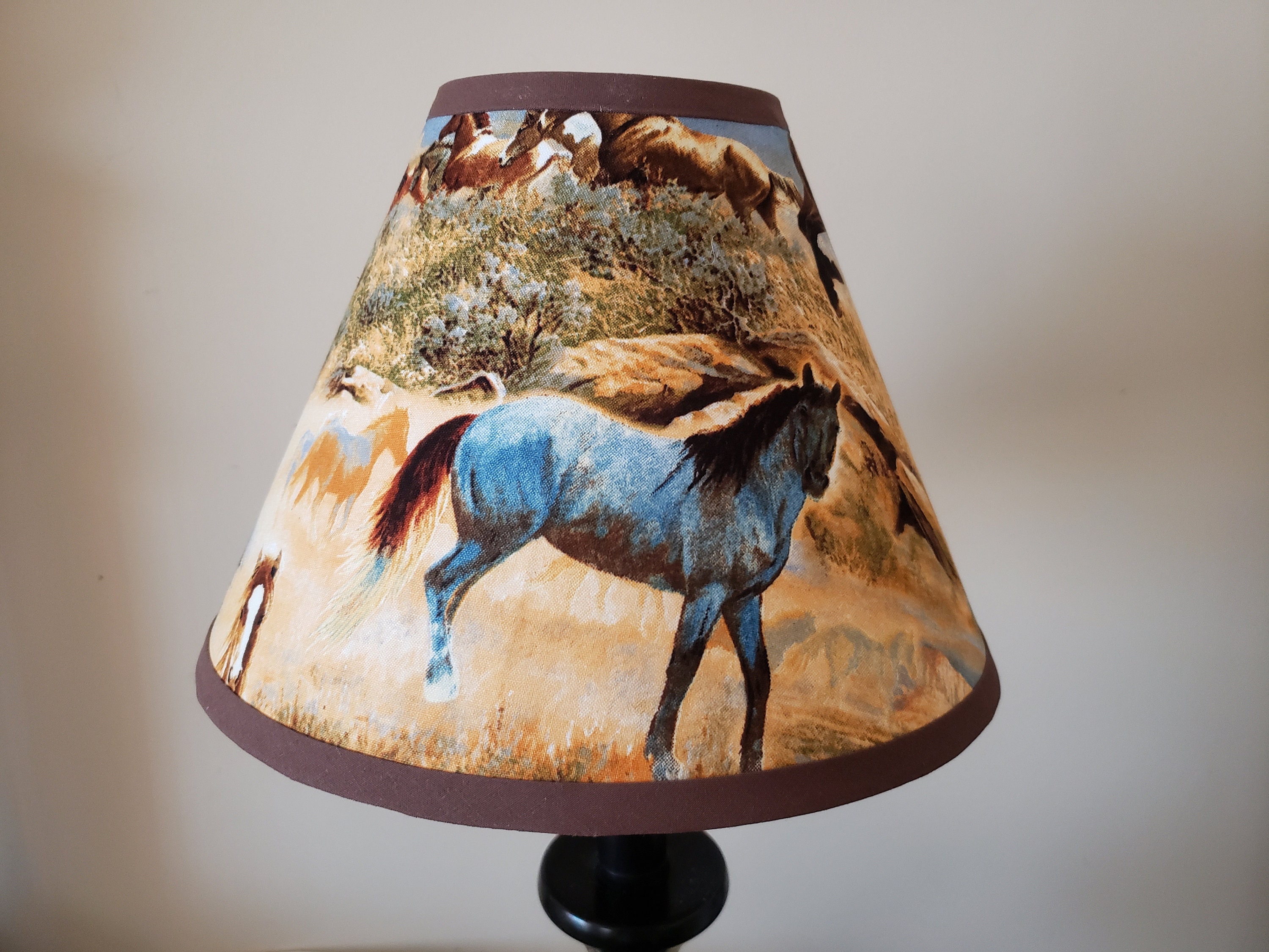 Horse Lampshade: Handmade Clip on Shade, Horse Decor - Etsy