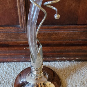 Oneida Blown Glass Vase, Silver Plated Art Nouveau Glass Vase, Flower ...