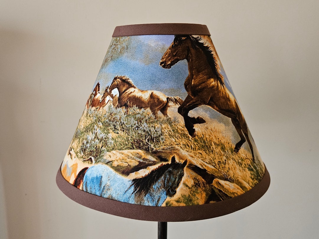 Horse Lampshade: Handmade Clip on Shade, Horse Decor - Etsy