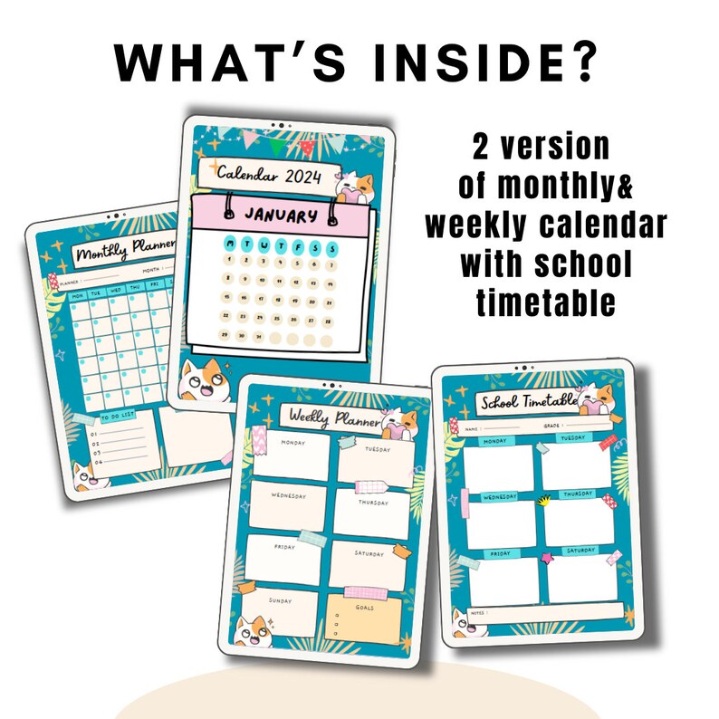 Printable - Kids Planner for School - Journals, Planners for School ...