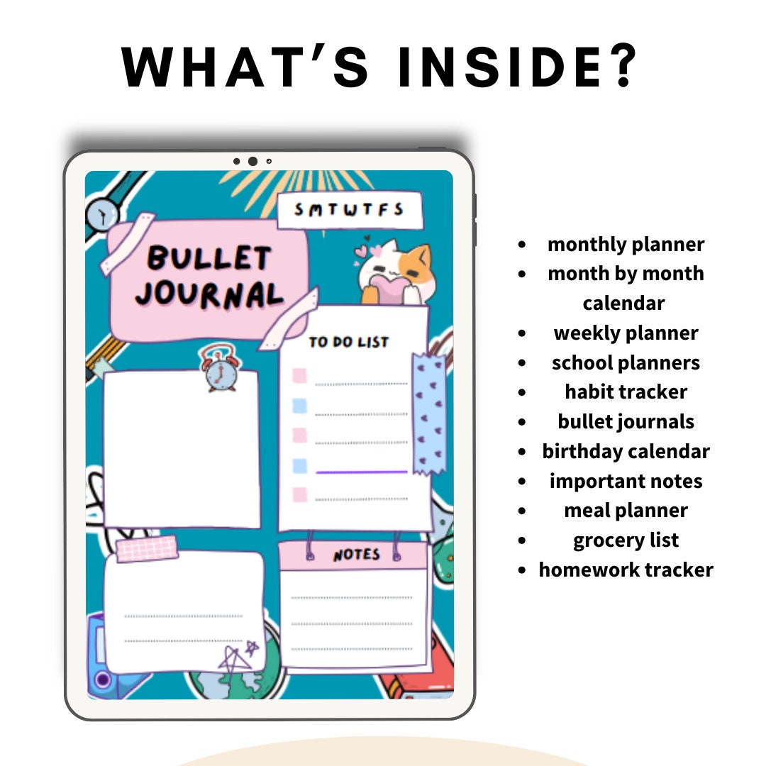 Printable - Kids Planner for School - Journals, Planners for School ...