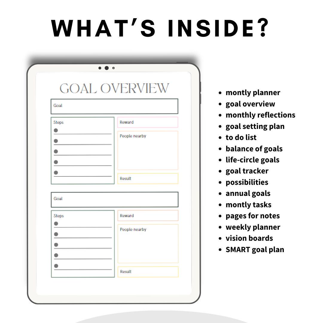 The Best Goals Planner – Printable Goal Setting & Achievement Tracker ...
