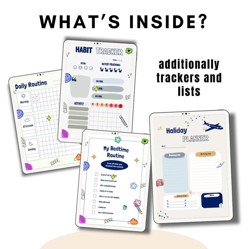 Printable KIDS CALENDAR - Habit Tracker, Monthly, Weekly and Daily ...