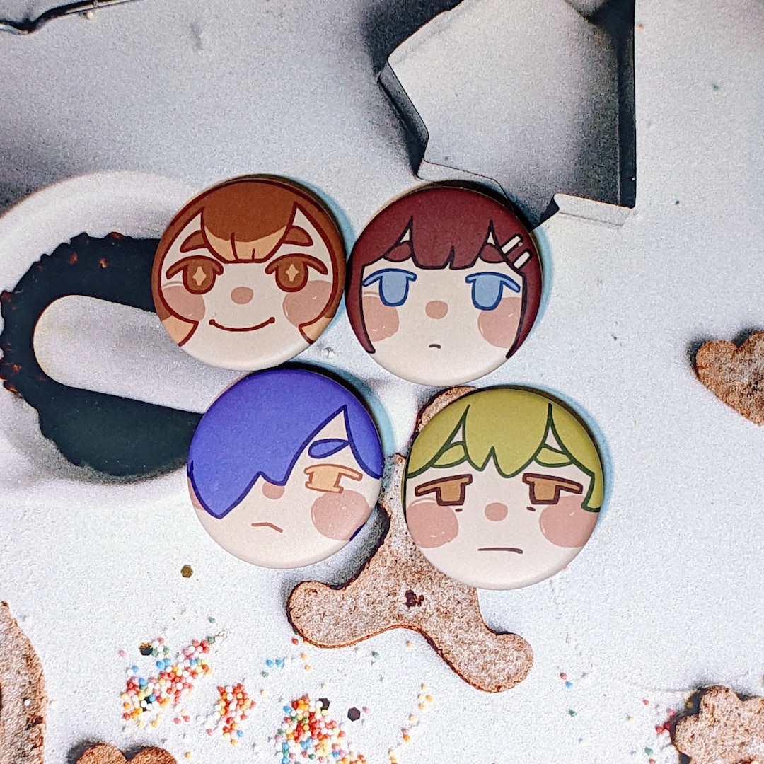 Matte Pinback Button / Fridge Magnet Set - Bottom Tray Cookies (malkuth ...