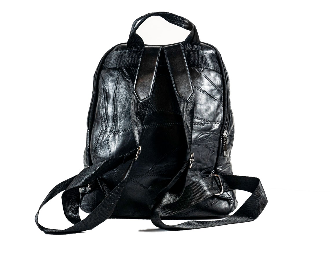 Cute Black Studded Leather Backpack - Etsy