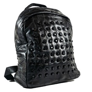 Cute Black Studded Leather Backpack - Etsy