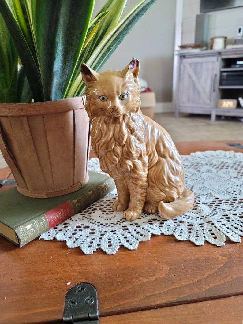 Ceramic Cat Figurine - Etsy