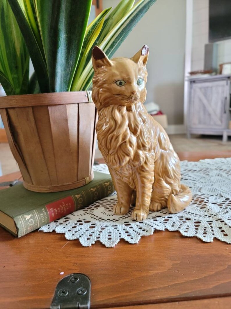 Ceramic Cat Figurine - Etsy