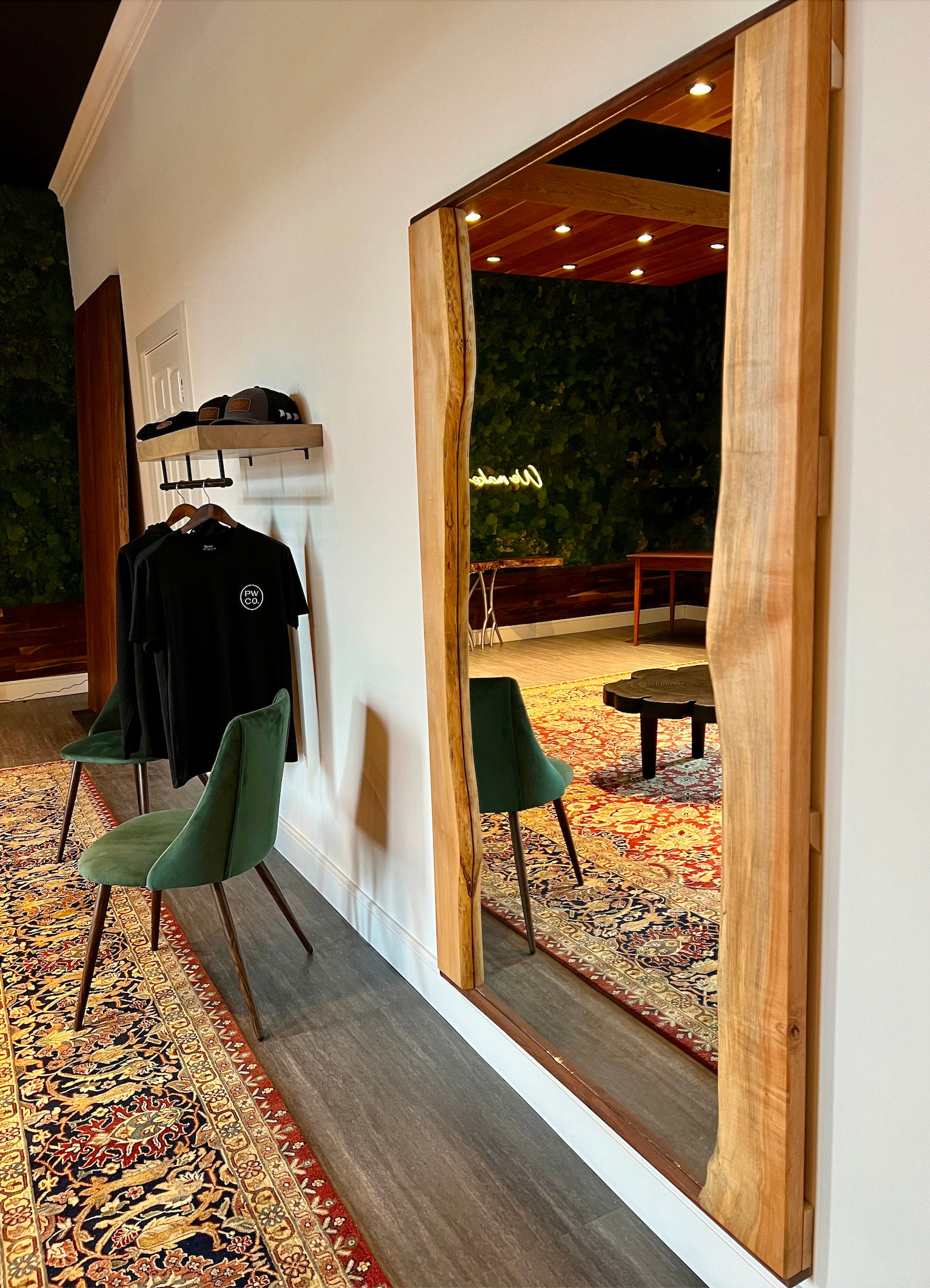 Wall Mounted Live Edge Maple Body Mirror sustainable Hardwood Maple - Etsy