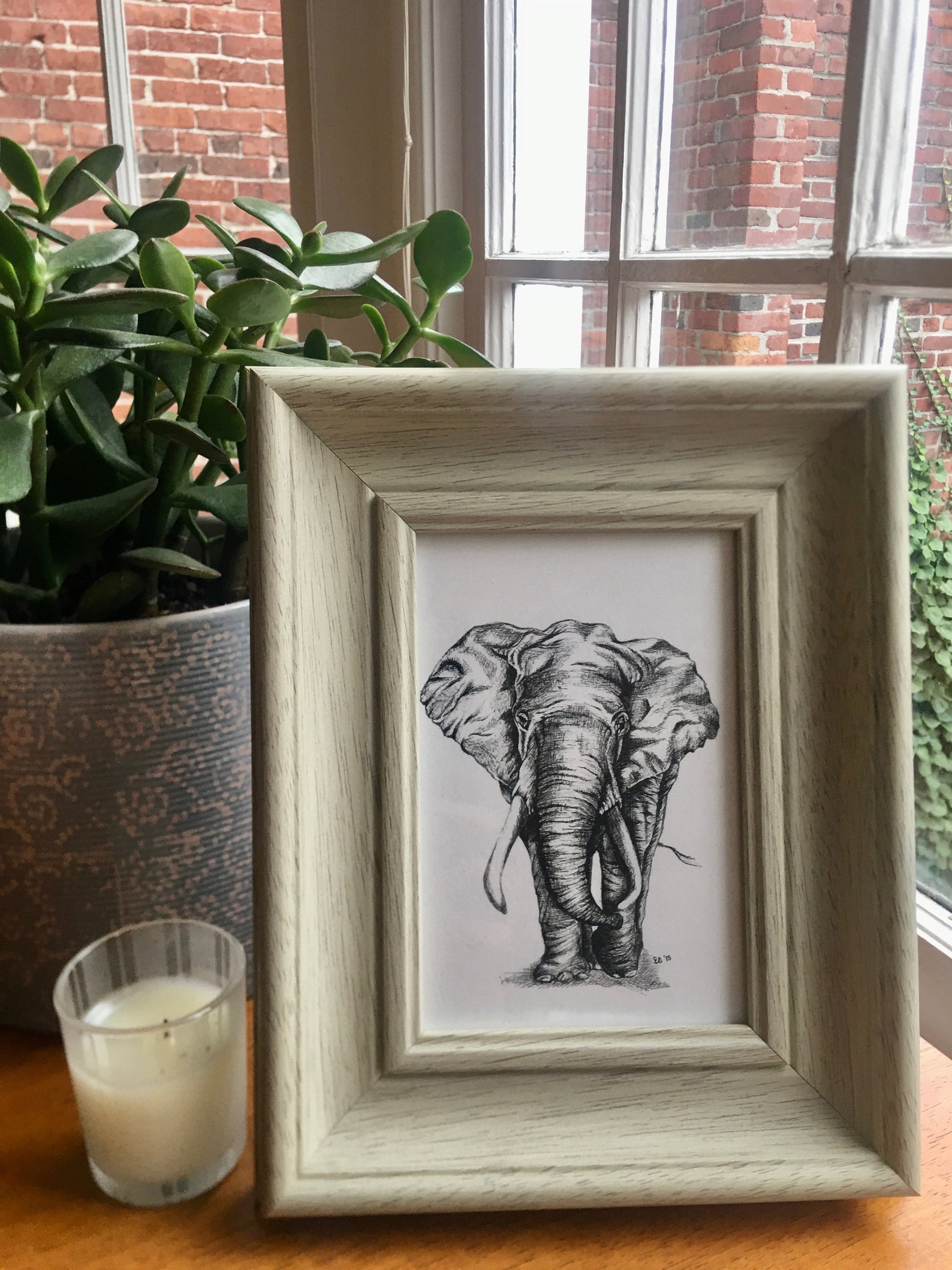 Elephant Pen Drawing | Ink Art - Etsy